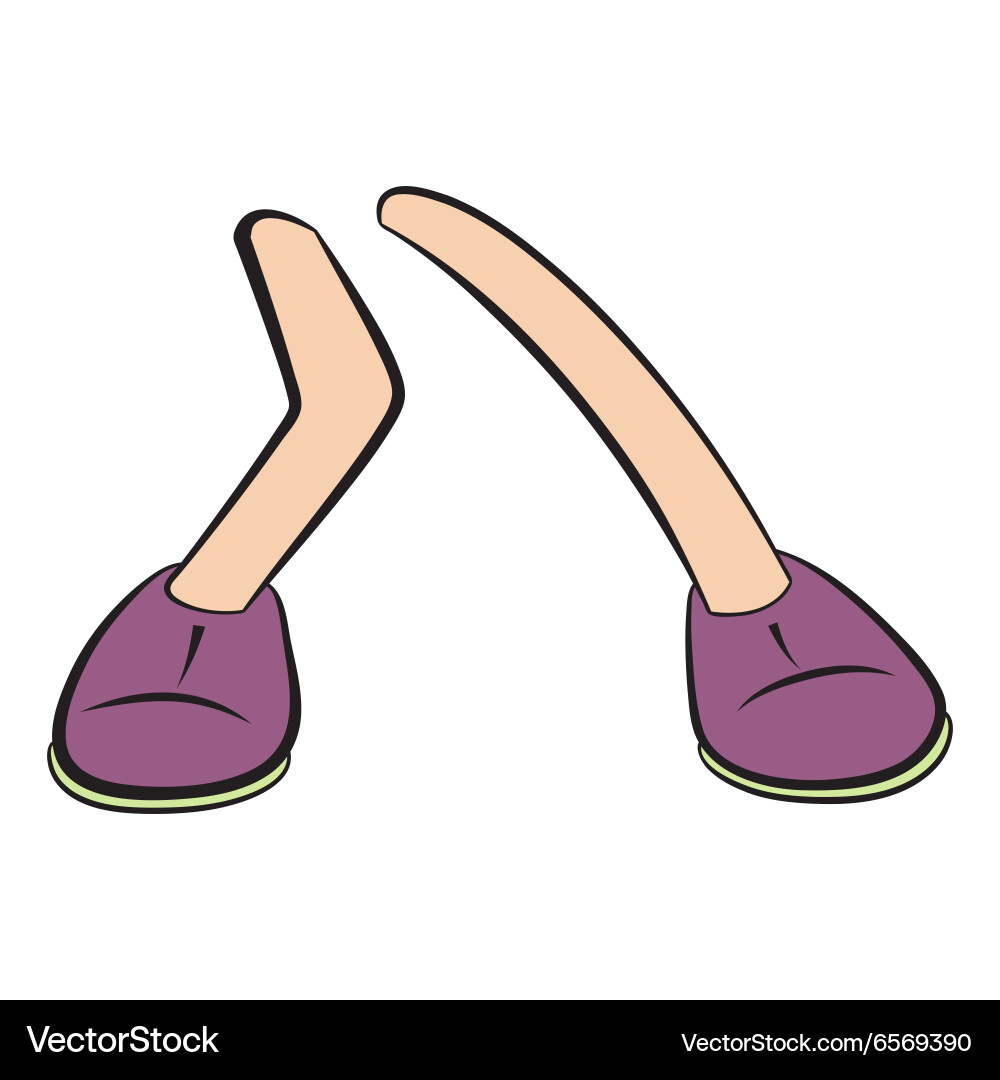 Cartoon dancing feet sign Royalty Free Vector Image