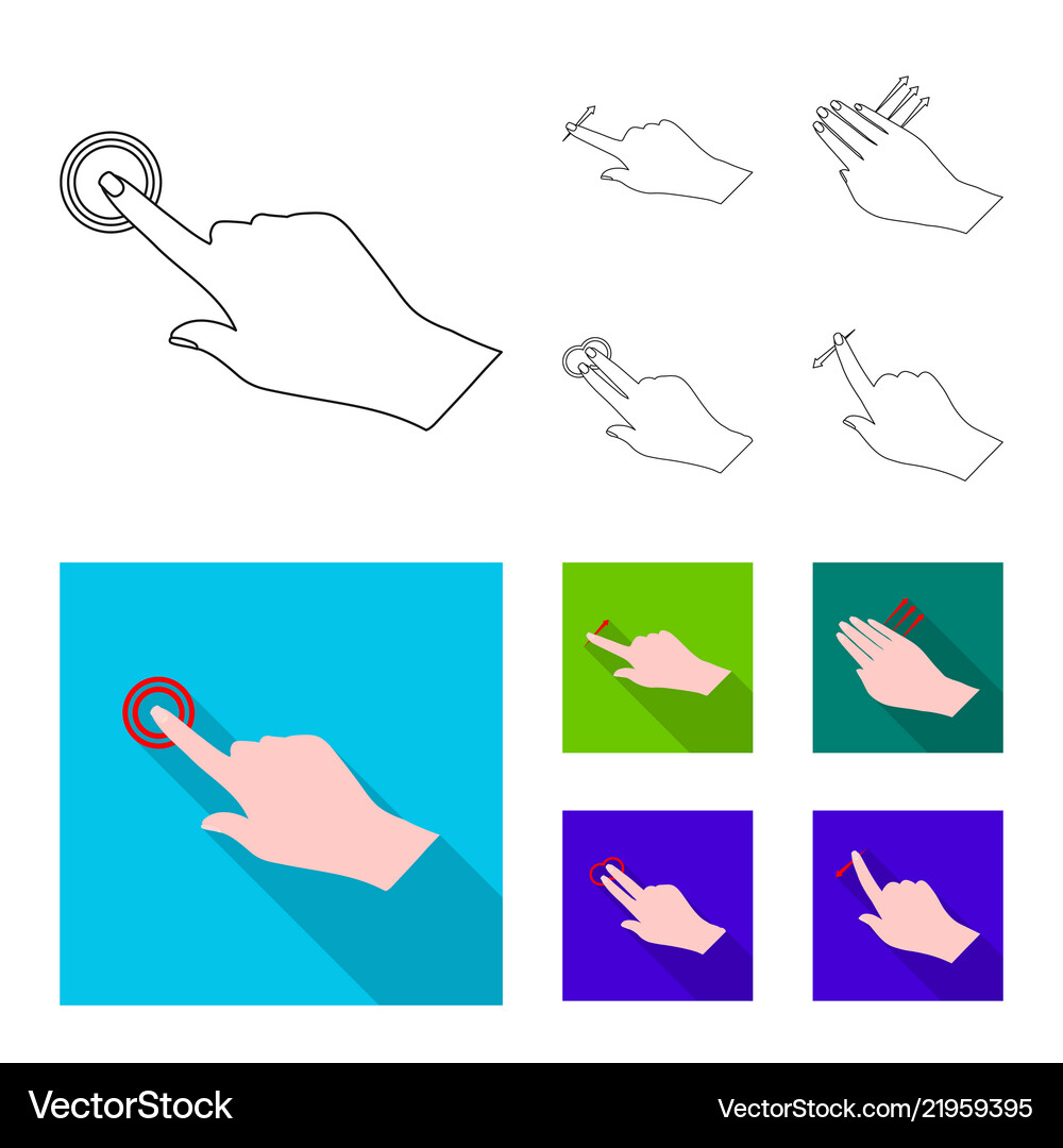 Touchscreen and hand logo Royalty Free Vector Image
