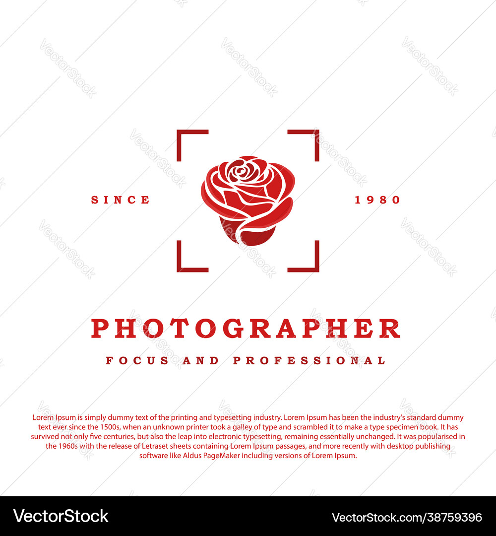 Autofocus zone icon with rose in middle Royalty Free Vector