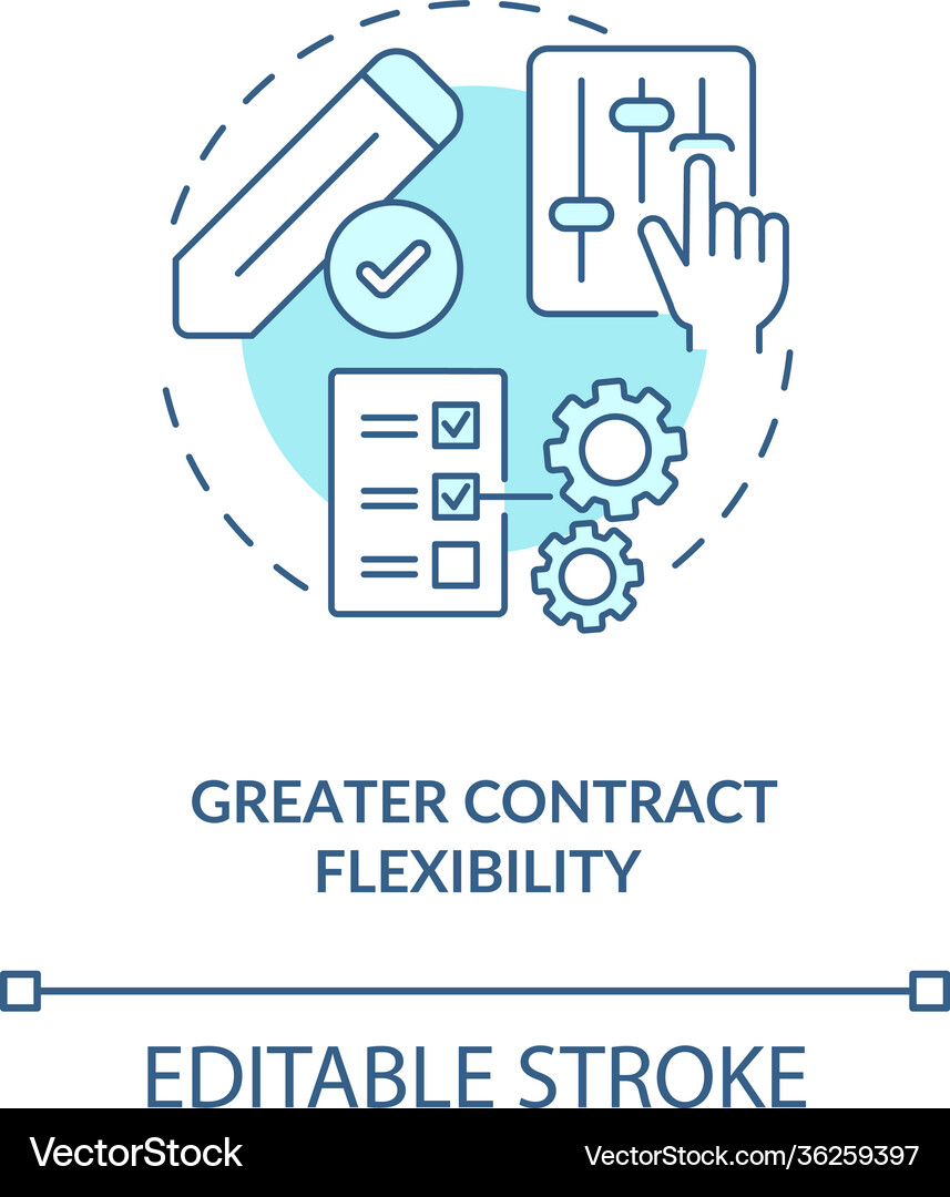 Greater contract flexibility concept icon Vector Image