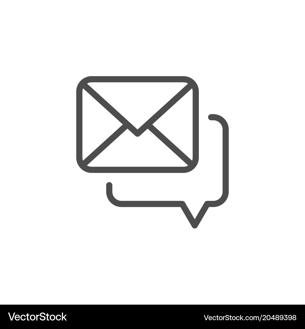 Mail correspondence line icon Royalty Free Vector Image