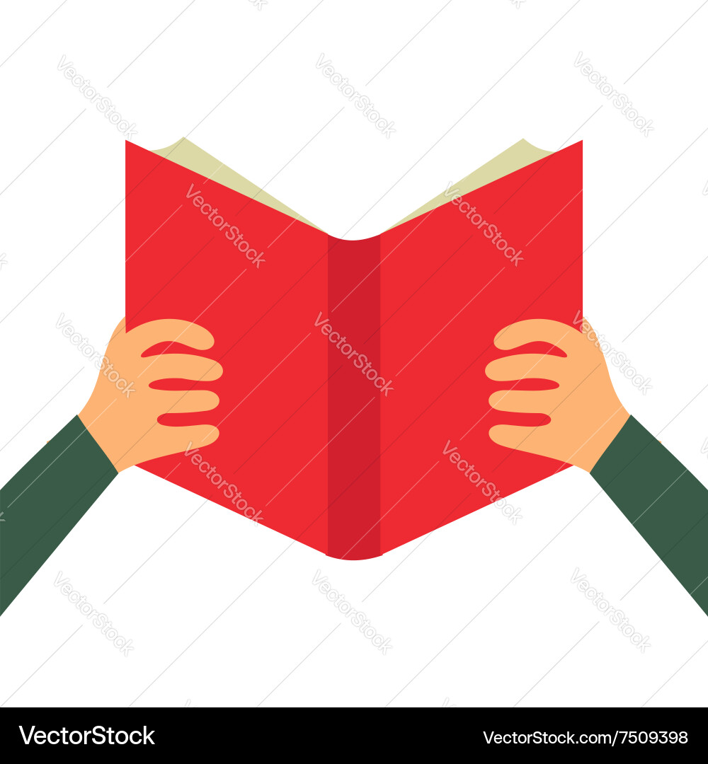 Reading book flat icon Royalty Free Vector Image