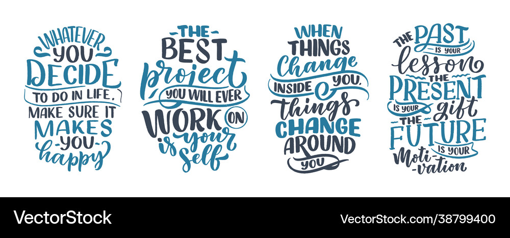 Set with lettering slogans about be yourself Vector Image