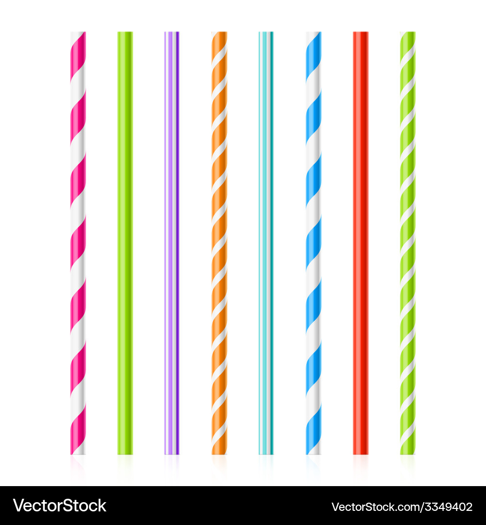 Colorful drinking straws Royalty Free Vector Image