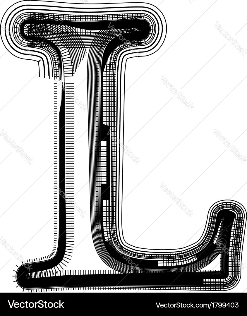 Abstract font letter L Royalty Free Vector Image