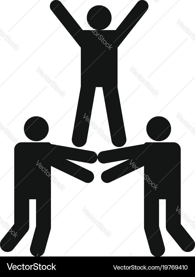 Happy teamwork icon simple style Royalty Free Vector Image