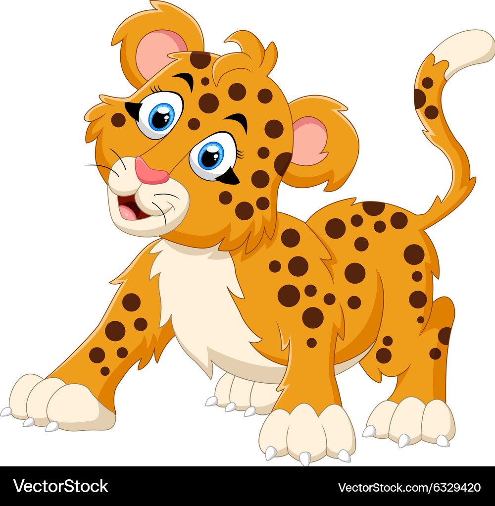 Cute cartoon leopard Royalty Free Vector Image