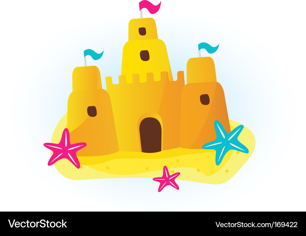 Sandcastle cartoon Royalty Free Vector Image - VectorStock
