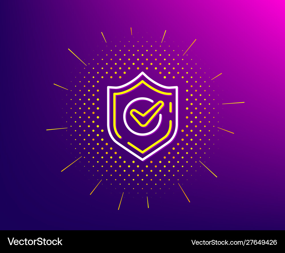 Check mark line icon accepted or approve sign Vector Image