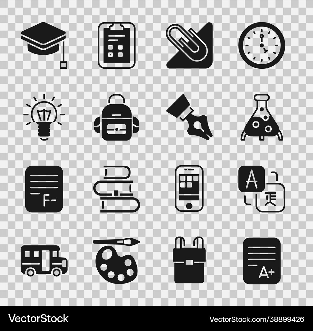 Set exam sheet with a plus grade translator test Vector Image