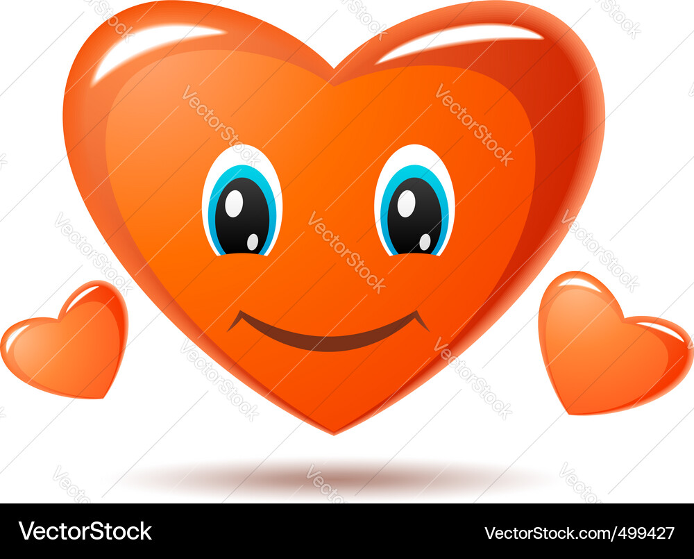 Smiling heart Royalty Free Vector Image - VectorStock