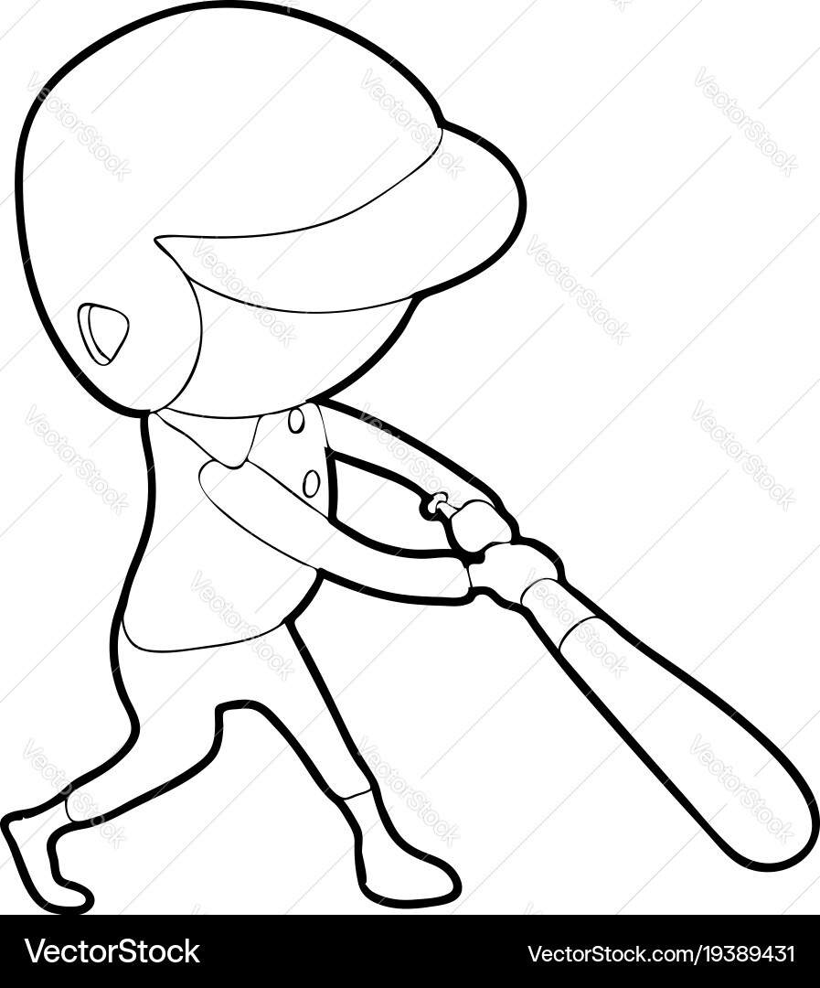Baseball player icon outline style Royalty Free Vector Image