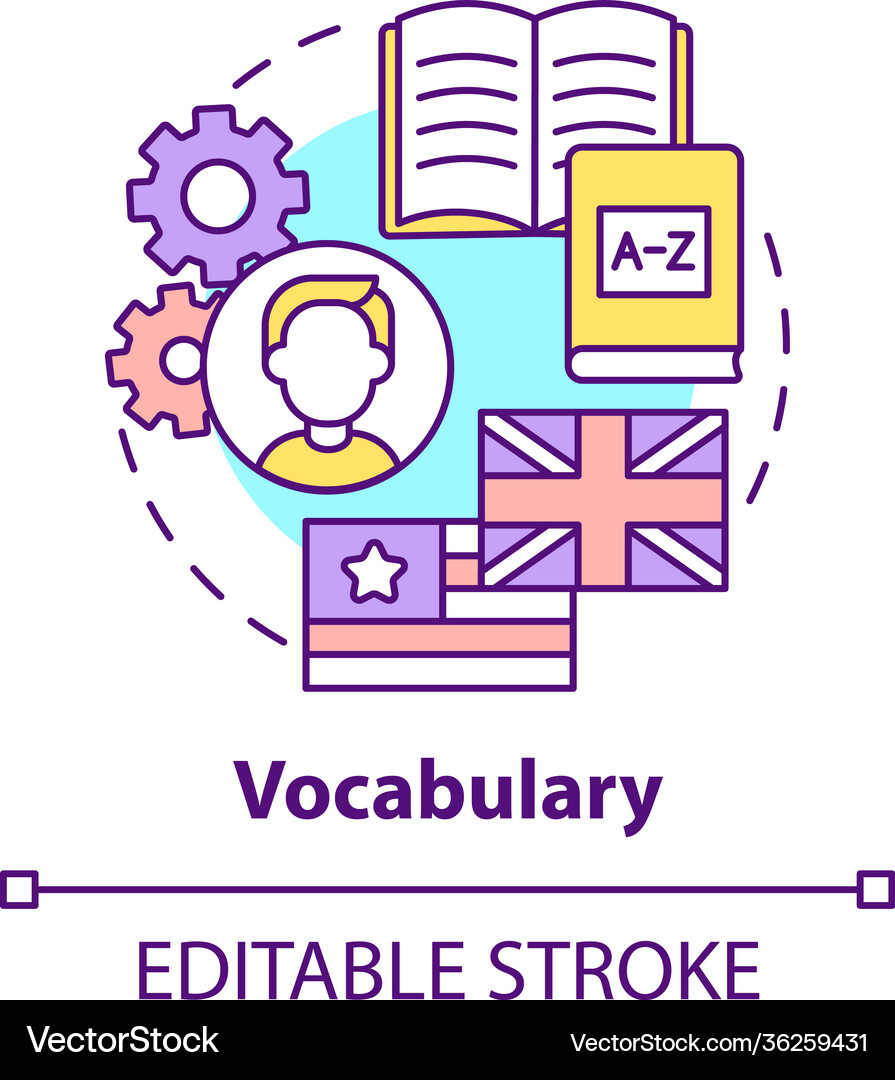 Vocabulary concept icon Royalty Free Vector Image