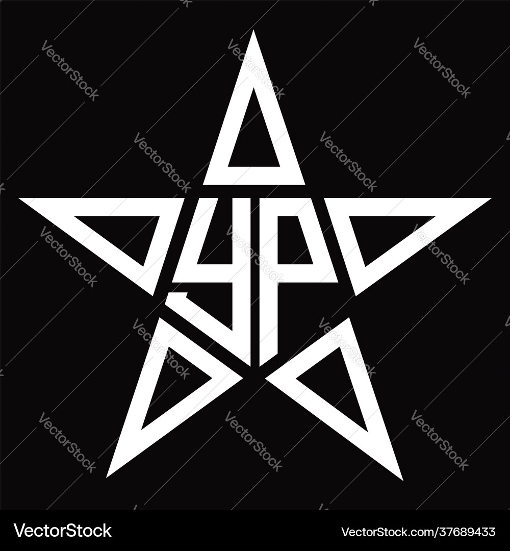Yp logo monogram with star shape design template Vector Image