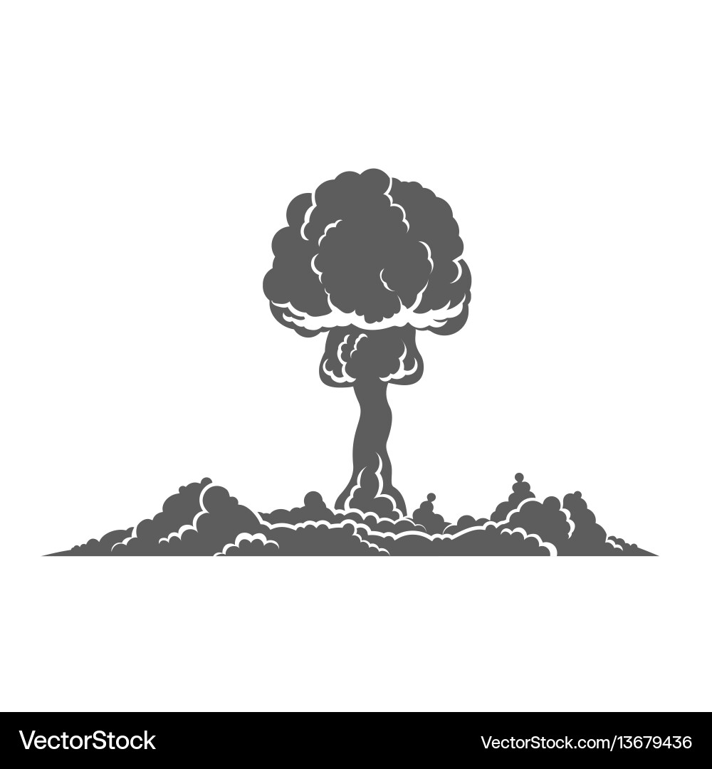 Nuclear explosion silhouette concept Royalty Free Vector
