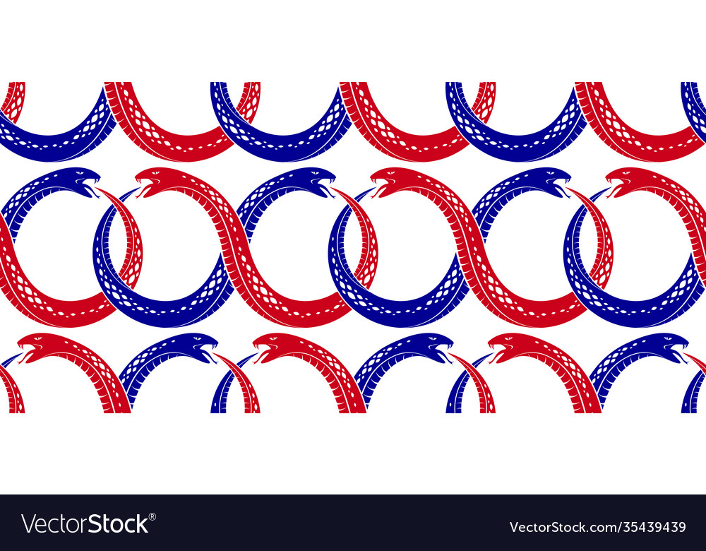 Repeat snakes seamless pattern tiling endless Vector Image