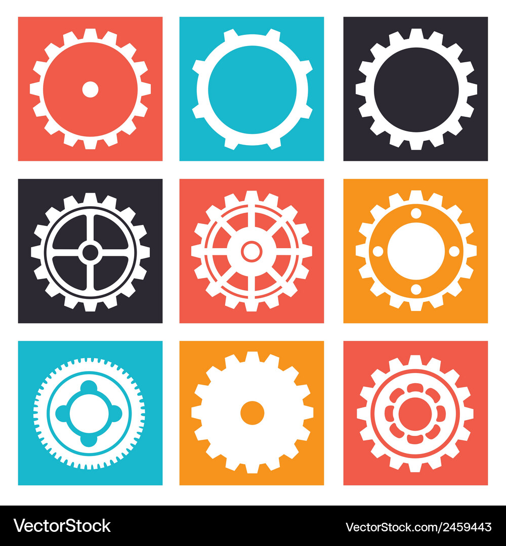 Gears design over white background Royalty Free Vector Image