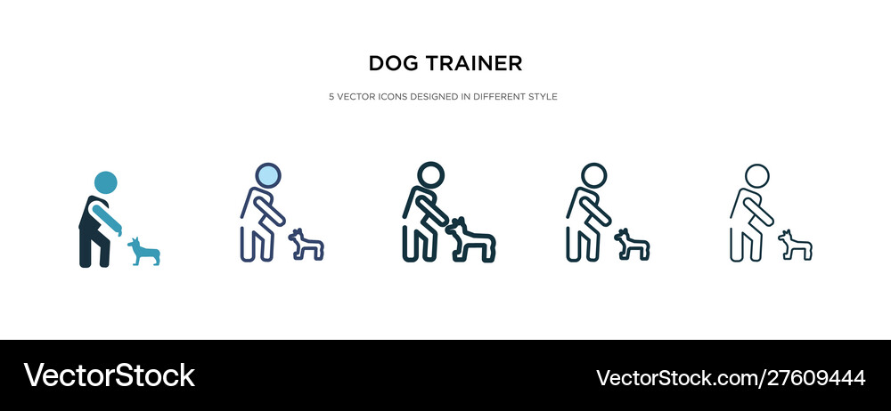 Dog trainer icon in different style two colored Vector Image