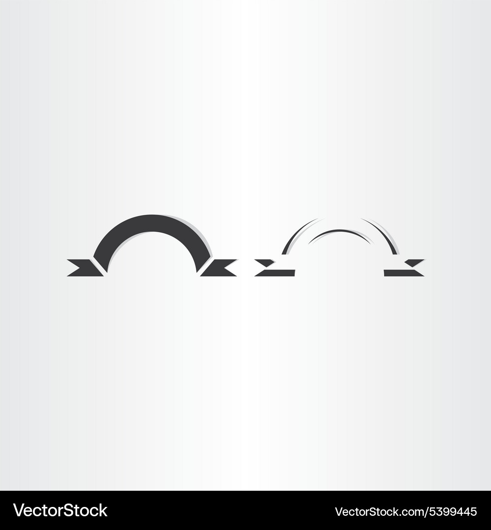 Half circle old ribbon banner Royalty Free Vector Image