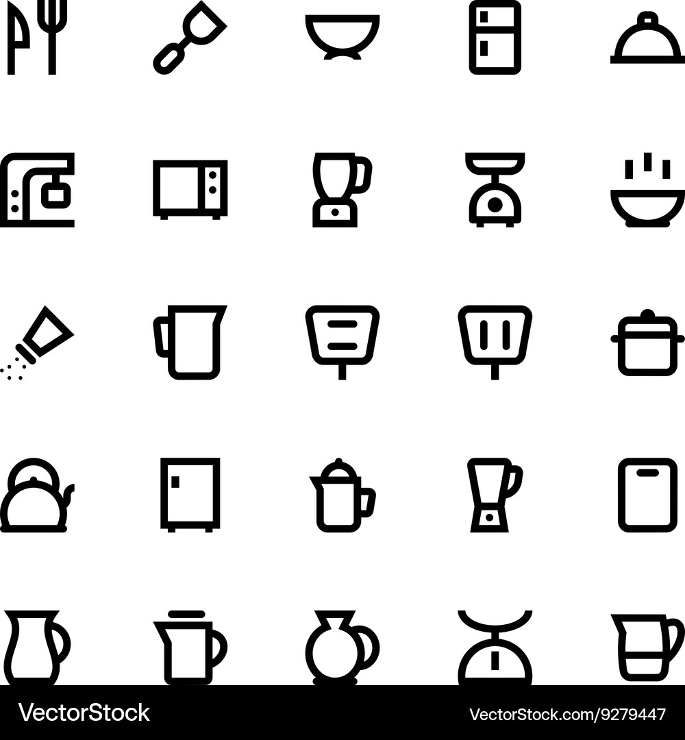 Kitchen utensils icons 1 Royalty Free Vector Image