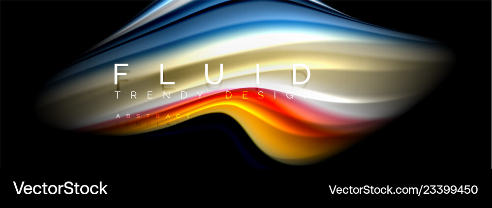 Bright colorful liquid fluid lines on black Vector Image
