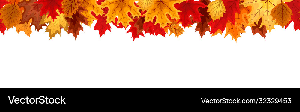 Autumn seamless border with falling leaves Vector Image