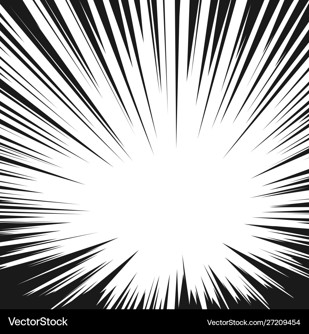 Comic book radial speed lines manga speed frame Vector Image