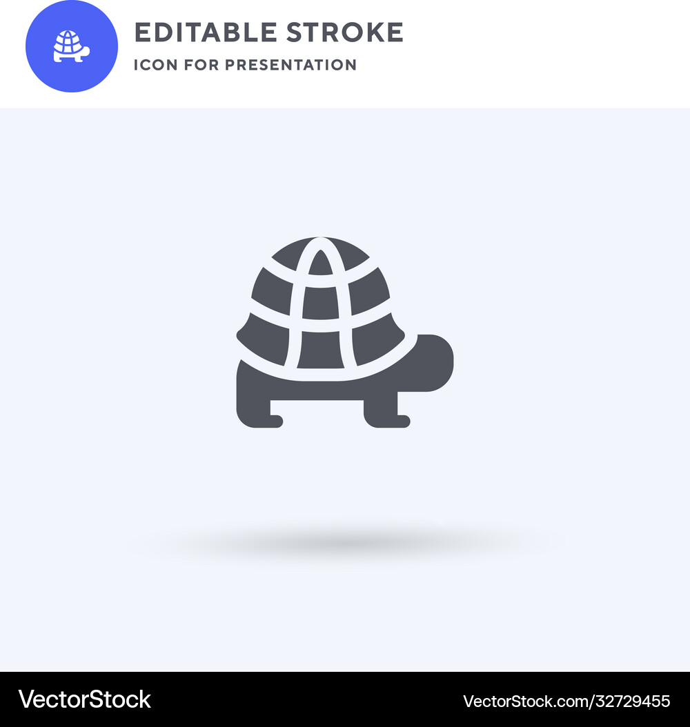 Tortoise icon filled flat sign solid Royalty Free Vector