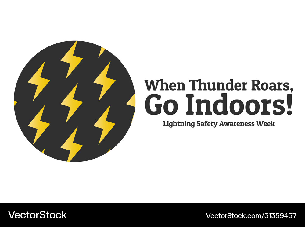 Lightning safety awareness week concept template Vector Image