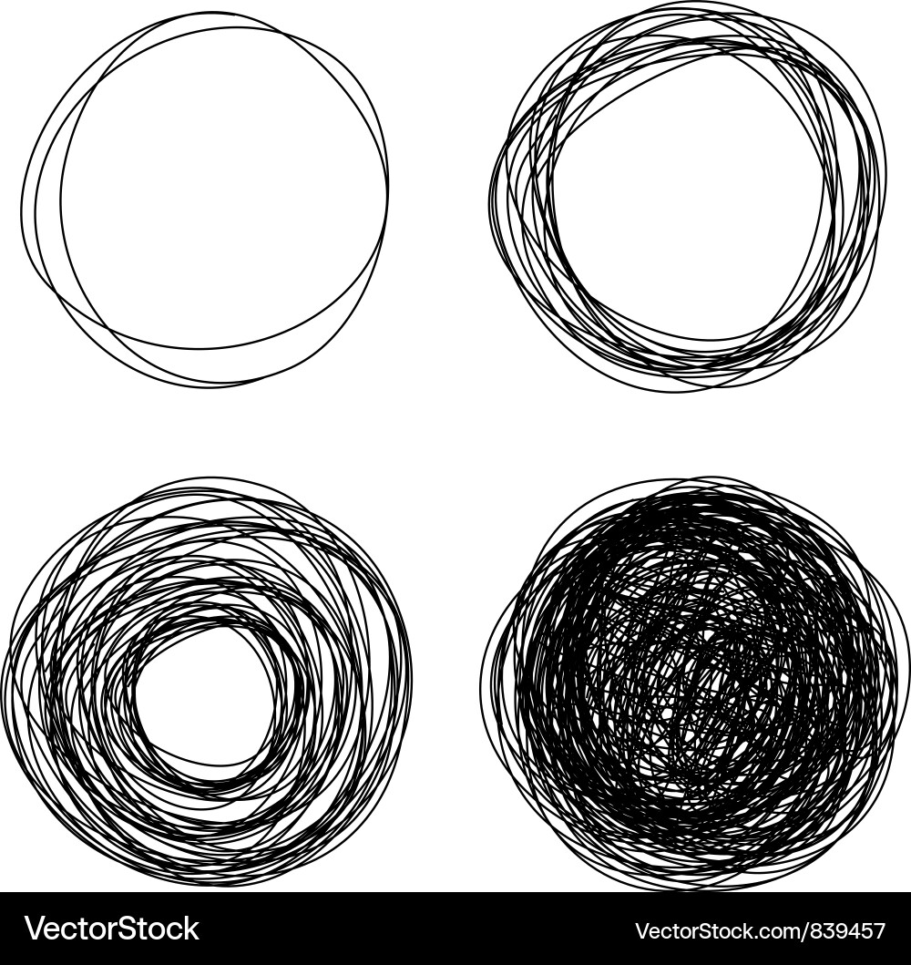 Pencil drawn circles Royalty Free Vector Image