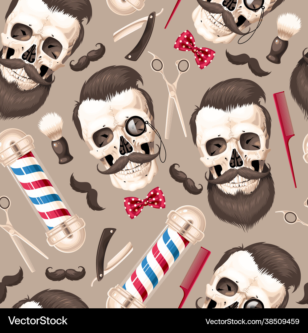 Seamless pattern with barber shop supplies Vector Image