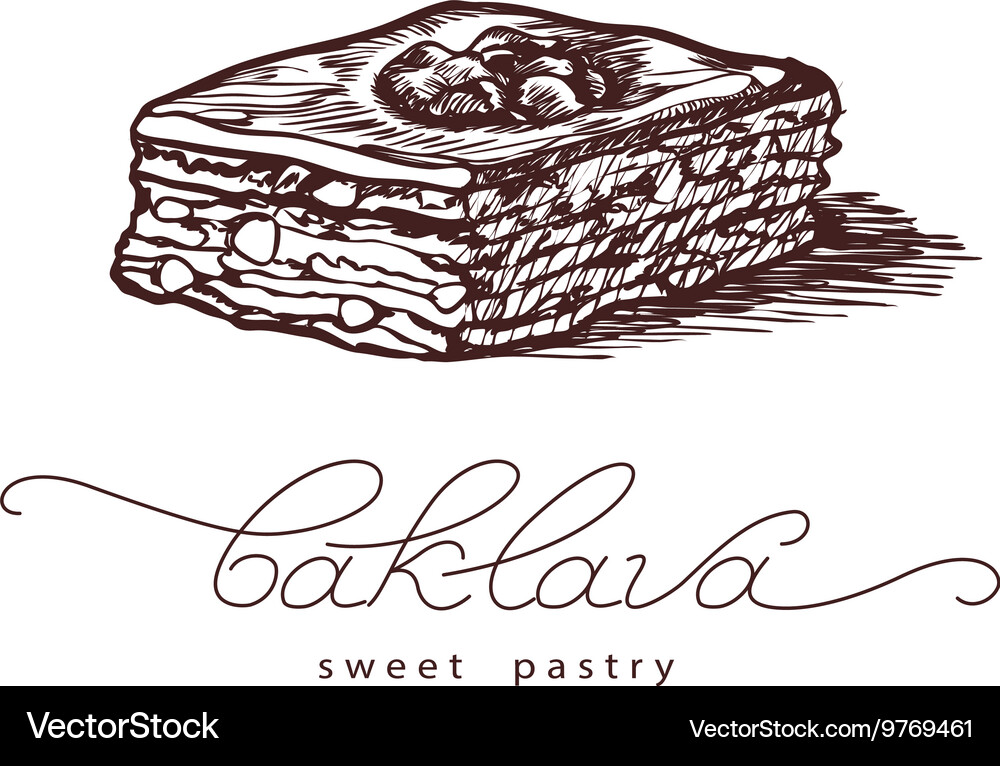 Baklava sweet pastry Royalty Free Vector Image