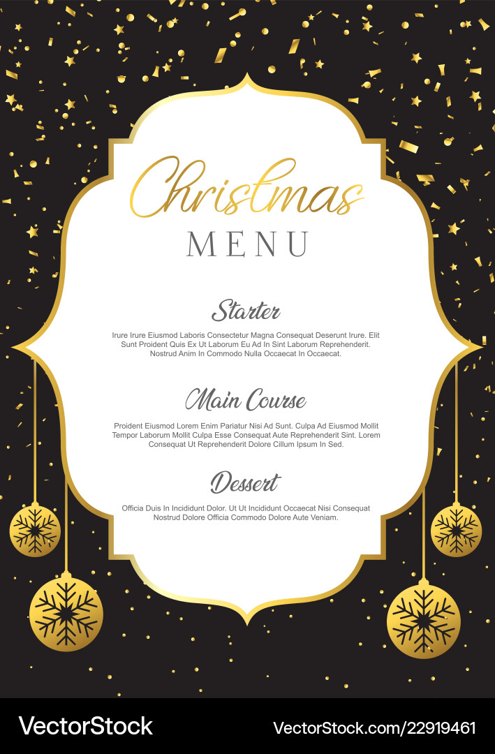 Christmas menu design Royalty Free Vector Image