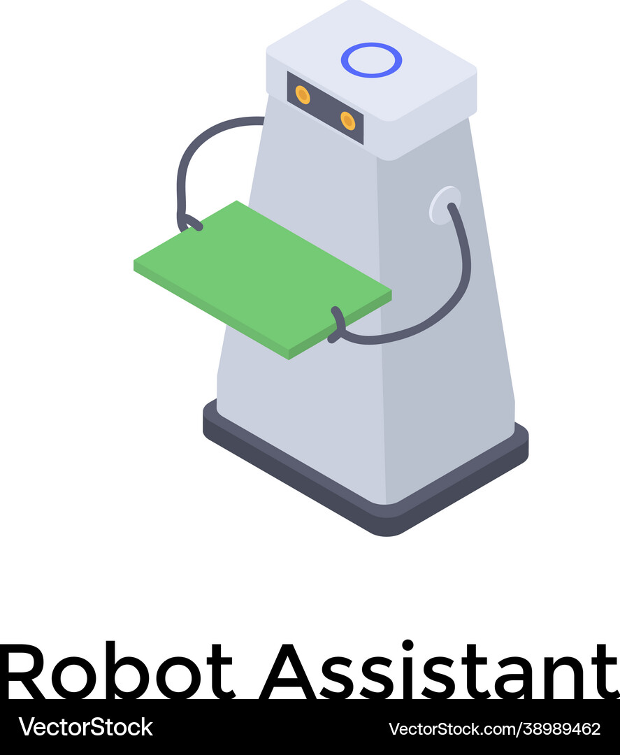 Humanoid robot assistant Royalty Free Vector Image