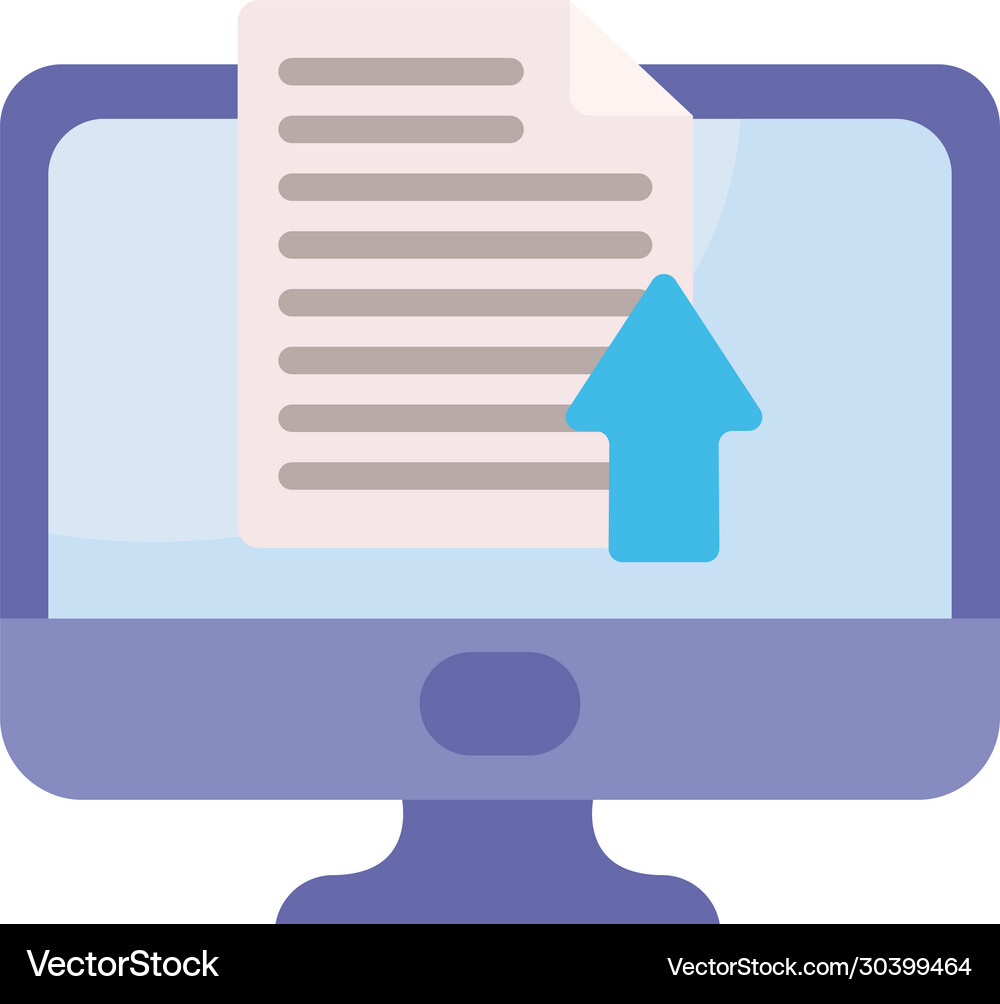 Desktop computer screen online course Royalty Free Vector