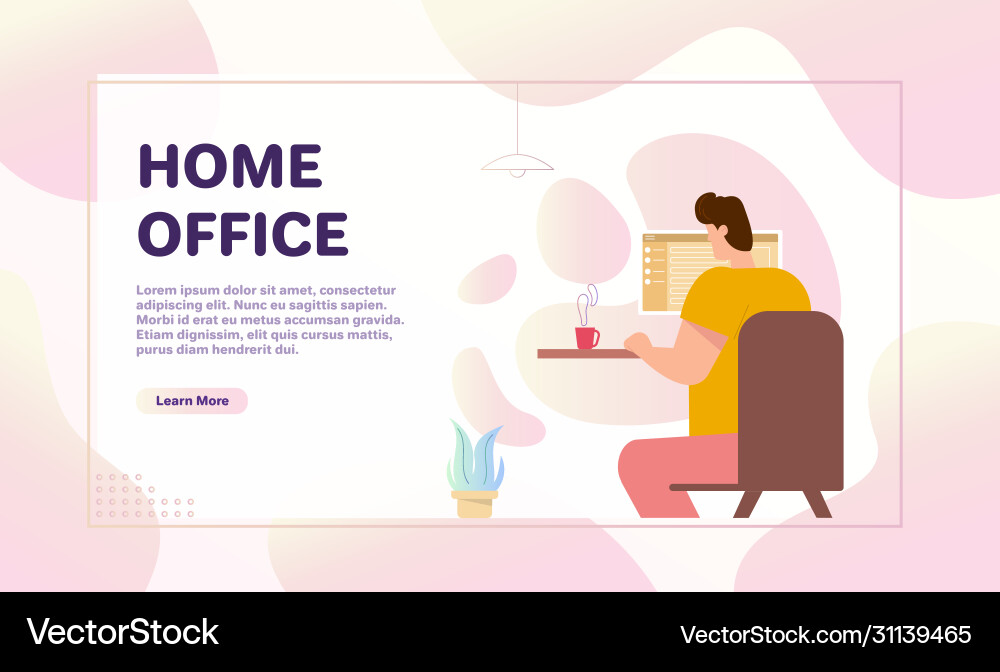Banner work at home Royalty Free Vector Image - VectorStock