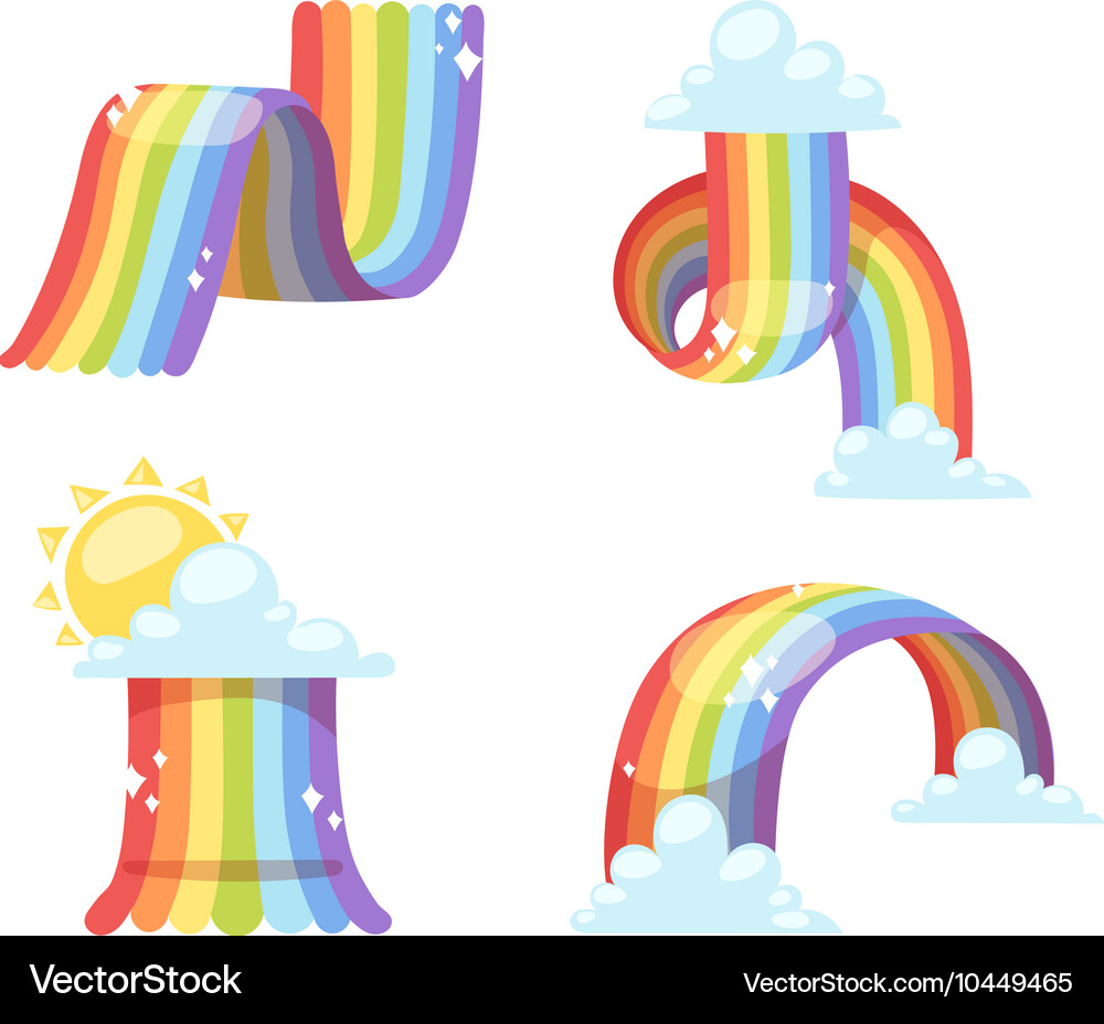 Rainbow set isolated Royalty Free Vector Image