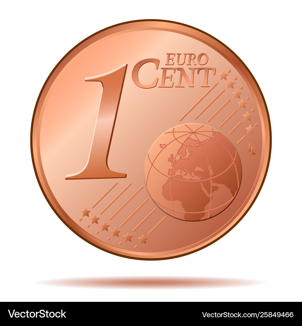 One euro cent 1 Royalty Free Vector Image - VectorStock