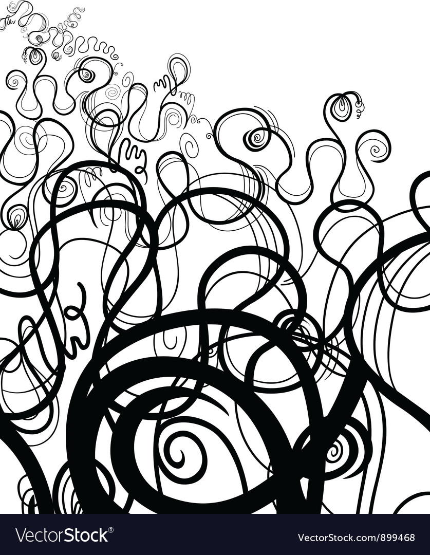 Black and White Abstract Swirl Royalty Free Vector Image