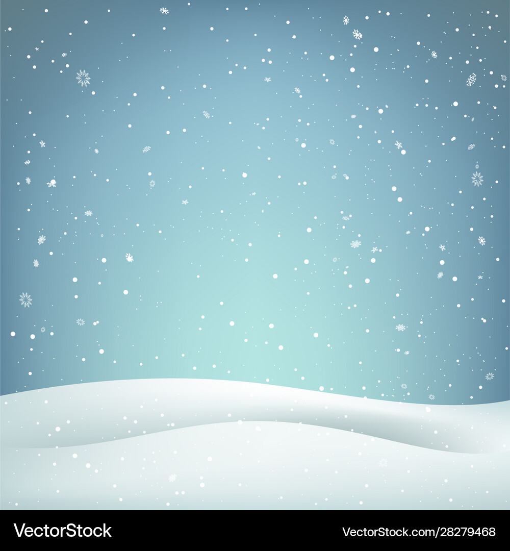 Winter snow falling christmas template Royalty Free Vector