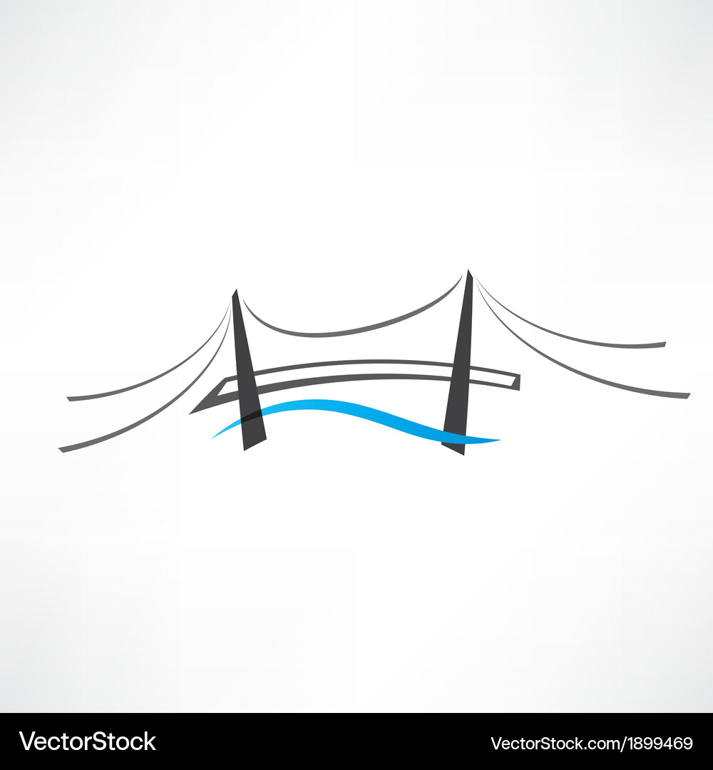 Abstract road bridge icon Royalty Free Vector Image