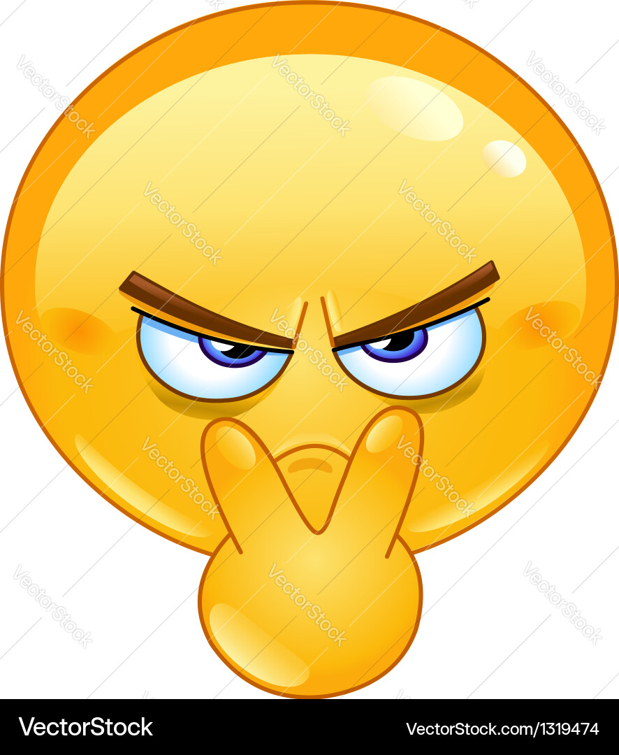 Pointing to his eyes emoticon Royalty Free Vector Image