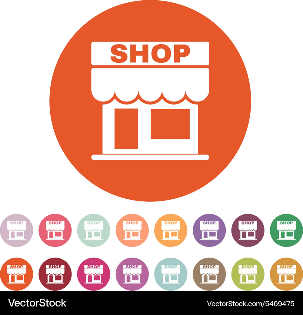 Shop icon store symbol flat Royalty Free Vector Image
