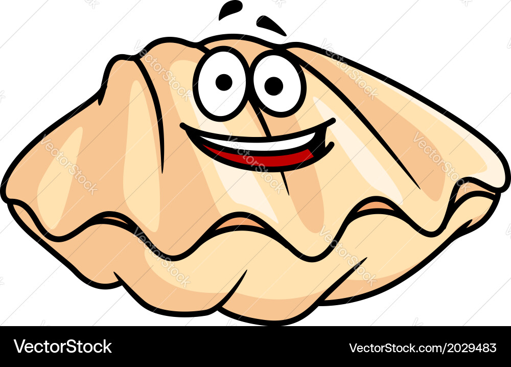 Cartoon clam shell or mussel Royalty Free Vector Image