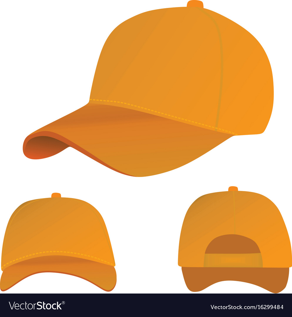 Orange baseball cap Royalty Free Vector Image - VectorStock