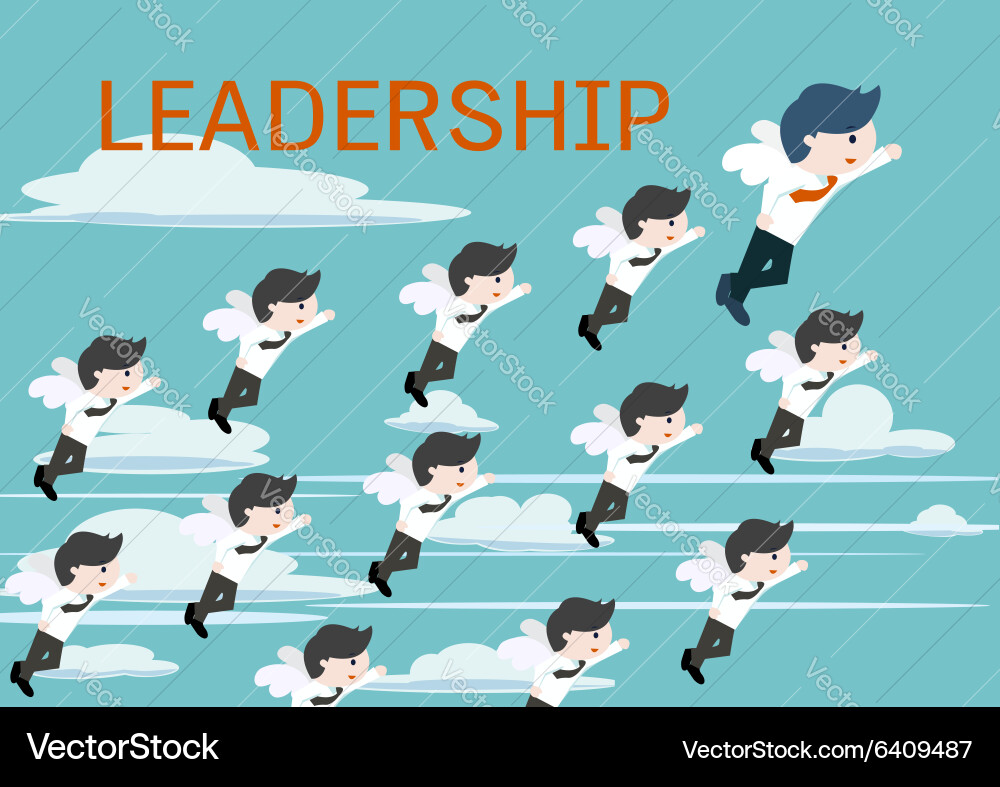 Leadership cute business man Royalty Free Vector Image