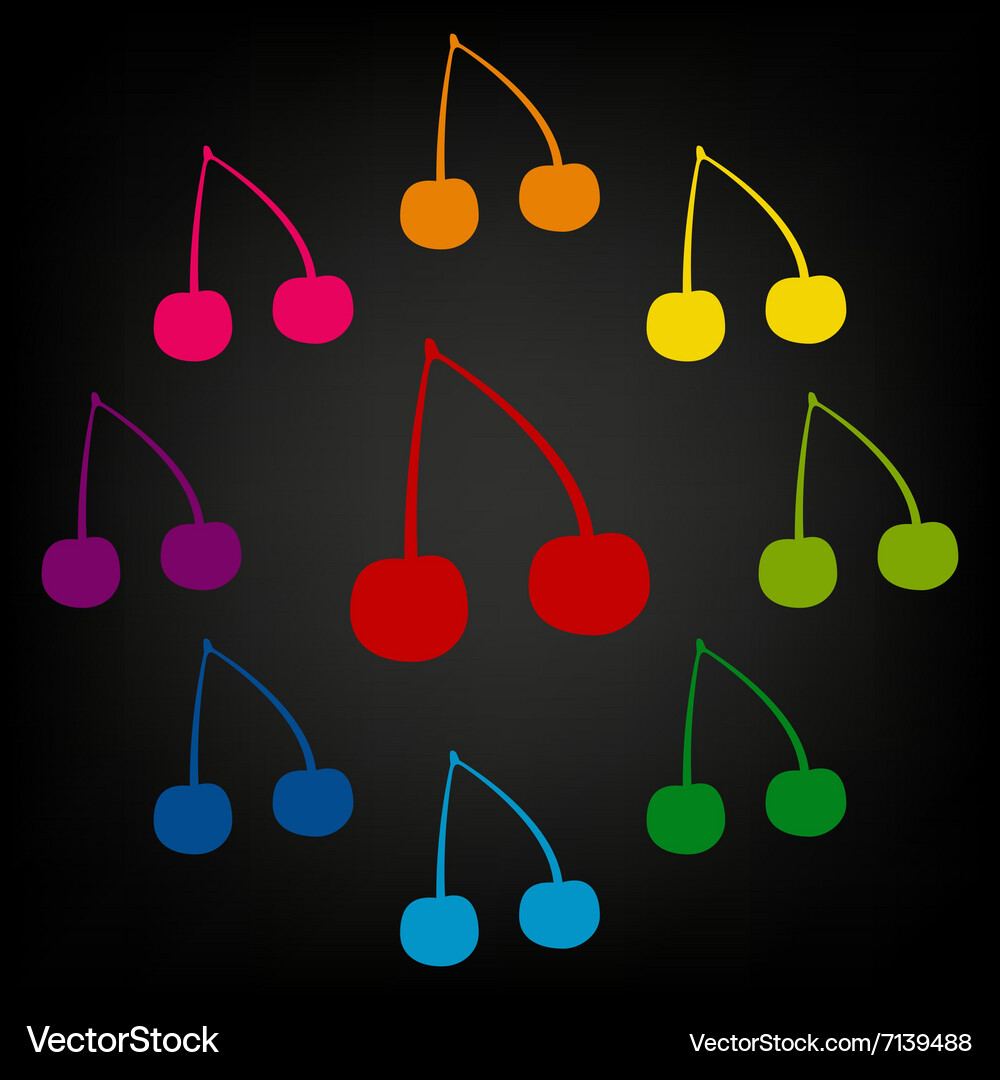 Cherry icon set Royalty Free Vector Image - VectorStock