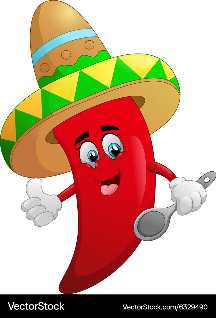 Cute chili cartoon Royalty Free Vector Image - VectorStock