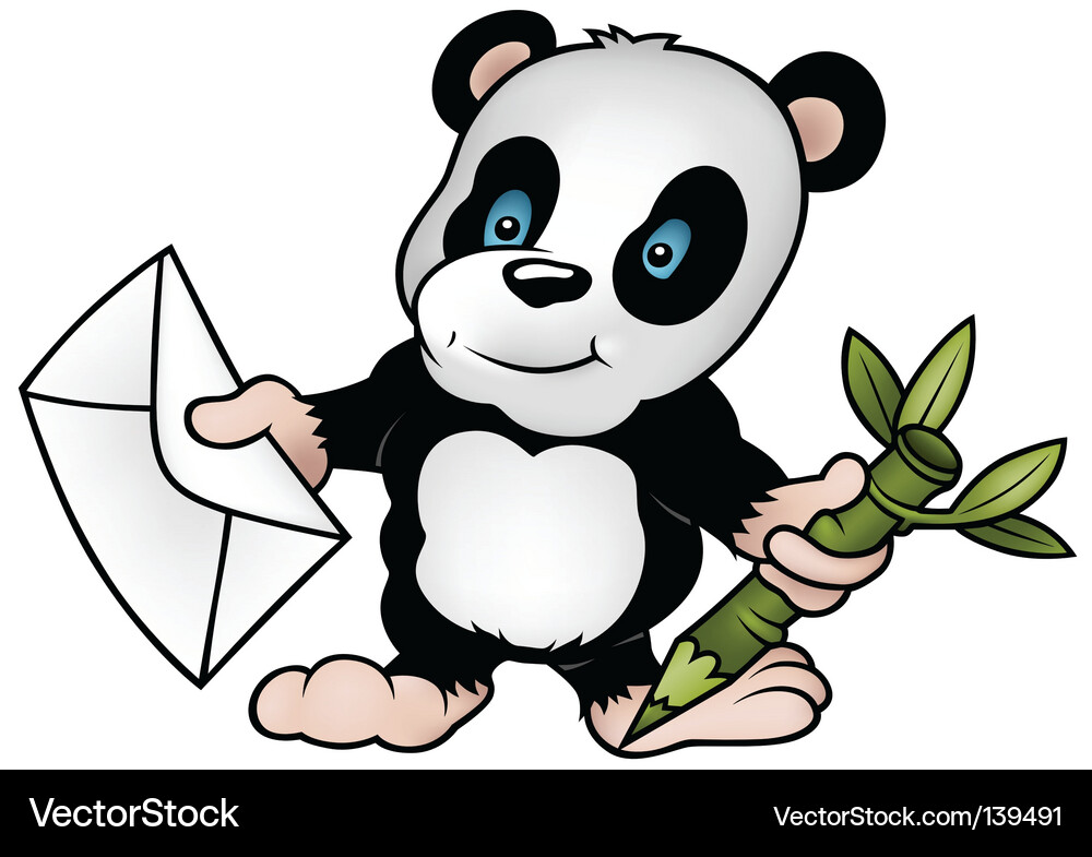 Panda and letter Royalty Free Vector Image - VectorStock