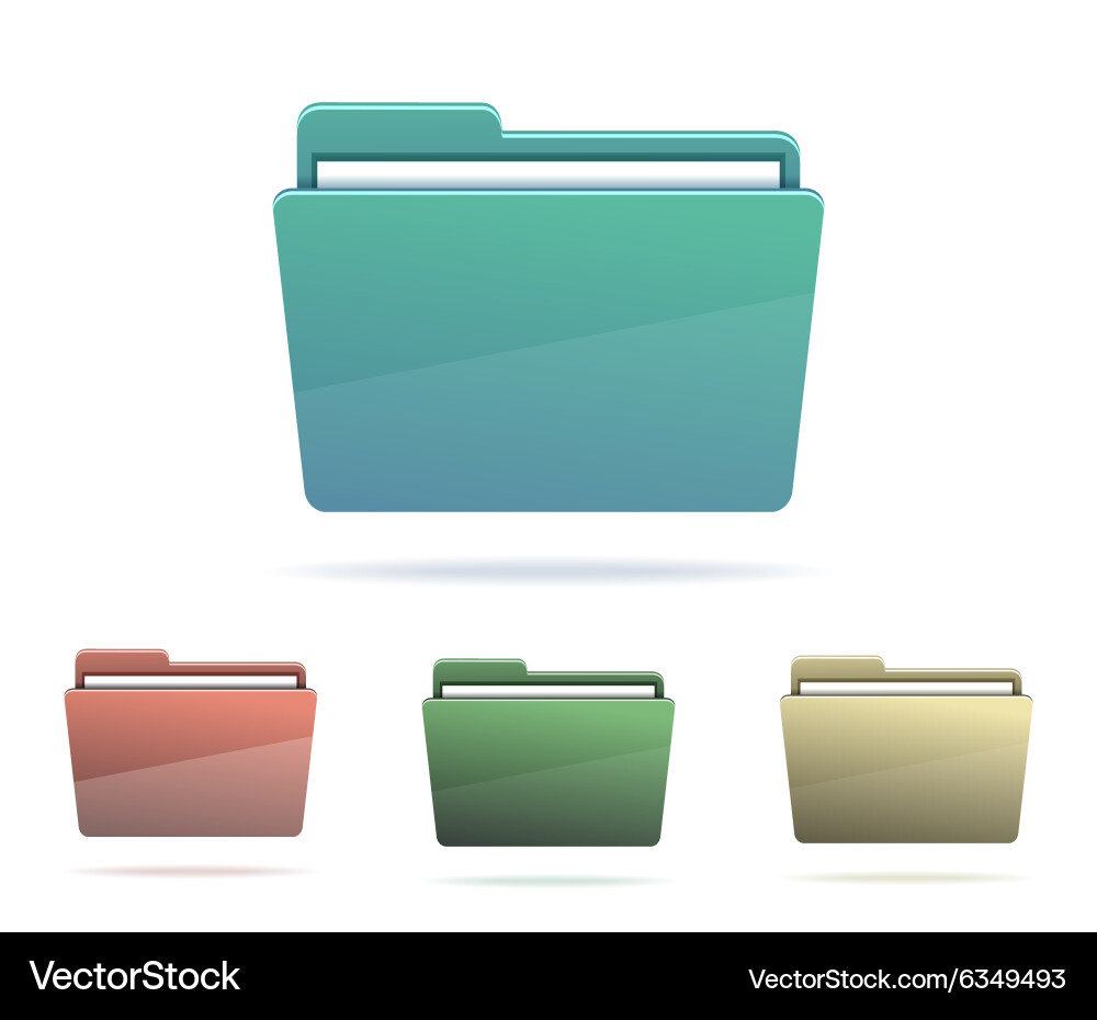 Set folders with papers Royalty Free Vector Image